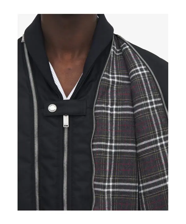 Alexander McQueen Zip Detail Cropped Bomber Jacket