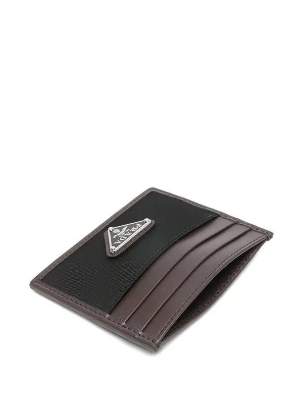 Prada Triangle-logo Two-toned Cardholder - Black