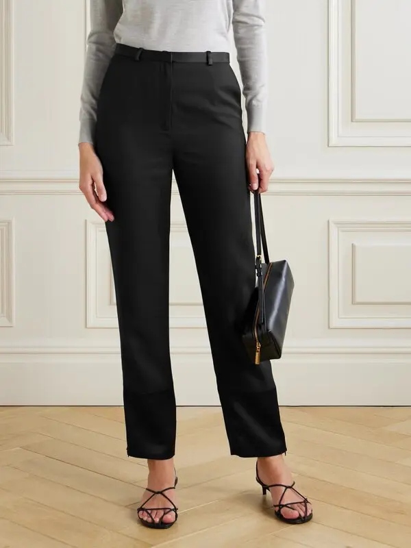 Loulou De Saison Mahoney Belt-loop Wool-blend Crepe Trousers