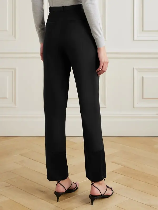 Loulou De Saison Mahoney Belt-loop Wool-blend Crepe Trousers