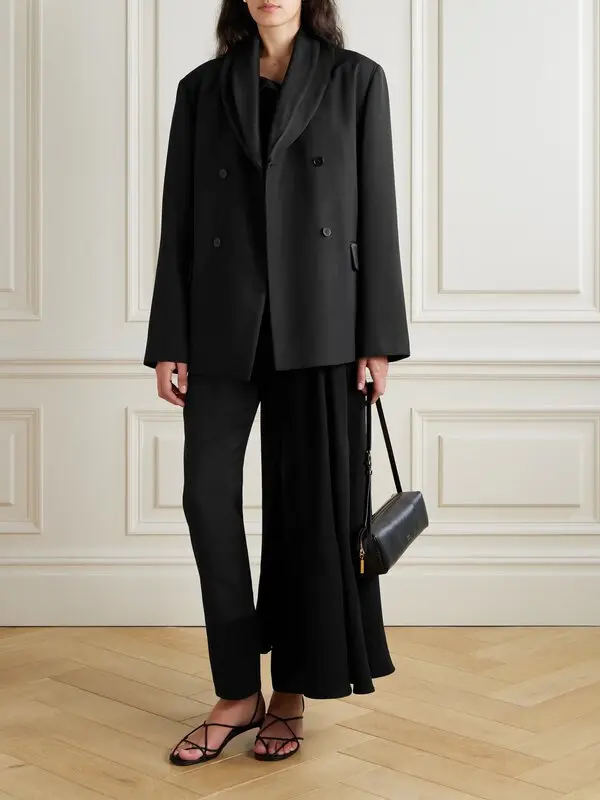 Loulou De Saison Mahoney Belt-loop Wool-blend Crepe Trousers