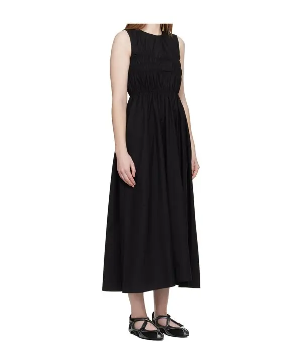 Cecilie Bahnsen Sleeveless Midi Dress With Pleats And Tie Back