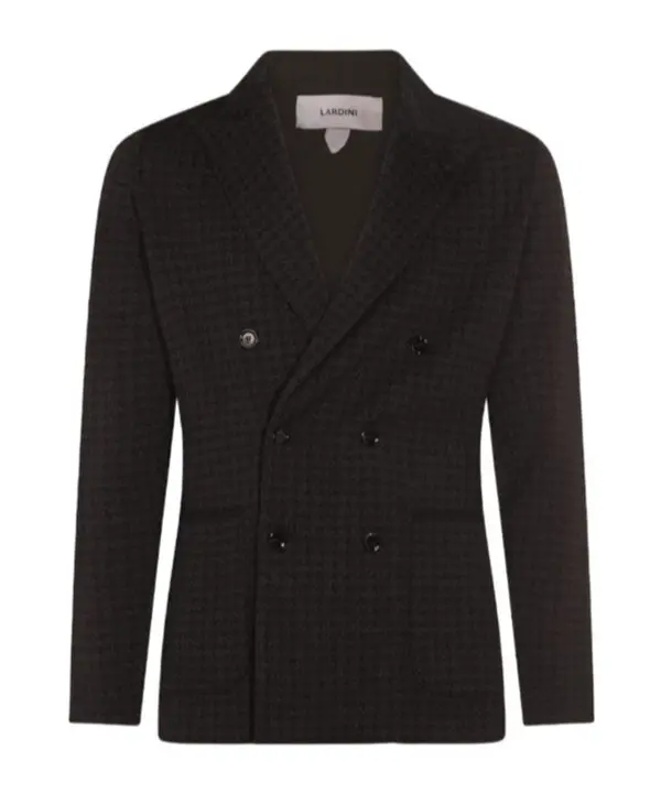 LARDINI Houndstooth Double-breasted Jacket - Brown