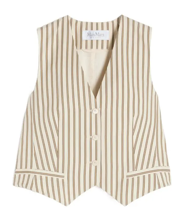 Max Mara Pinstriped Waistcoat - Beige