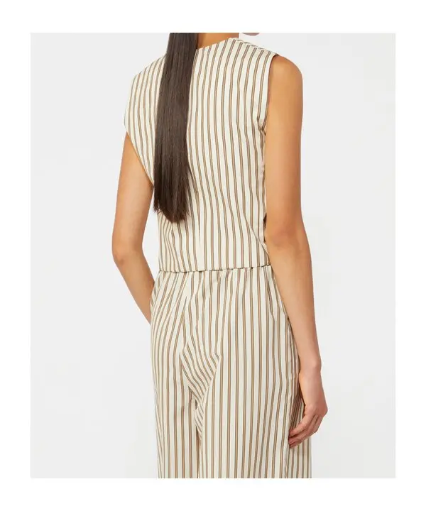 Max Mara Pinstriped Waistcoat - Beige