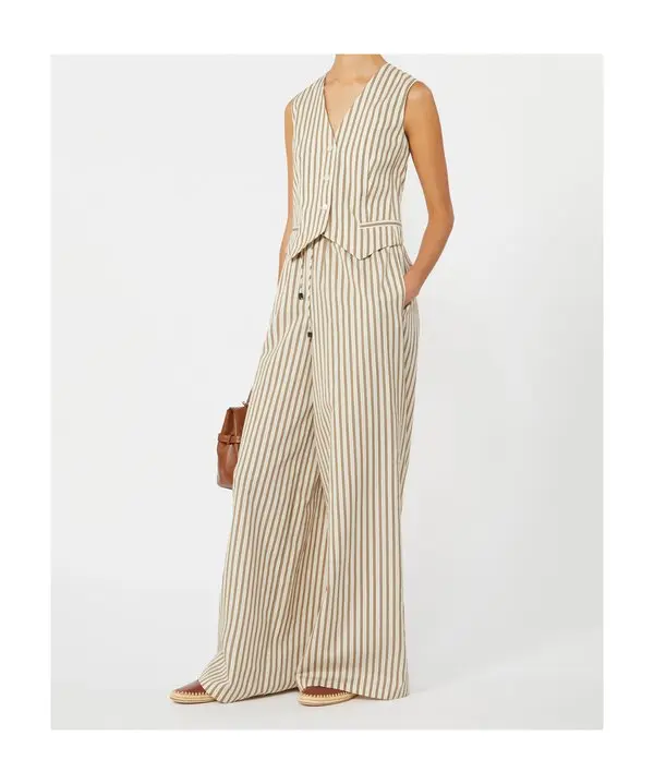 Max Mara Pinstriped Waistcoat - Beige