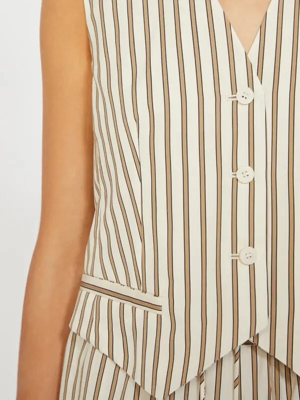 Max Mara Pinstriped Waistcoat - Beige