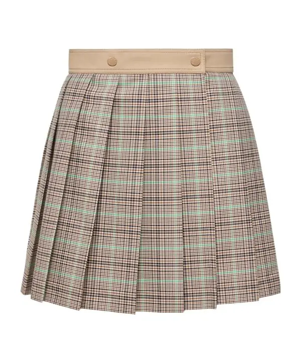 Moncler Checked Pleated Mini Skirt