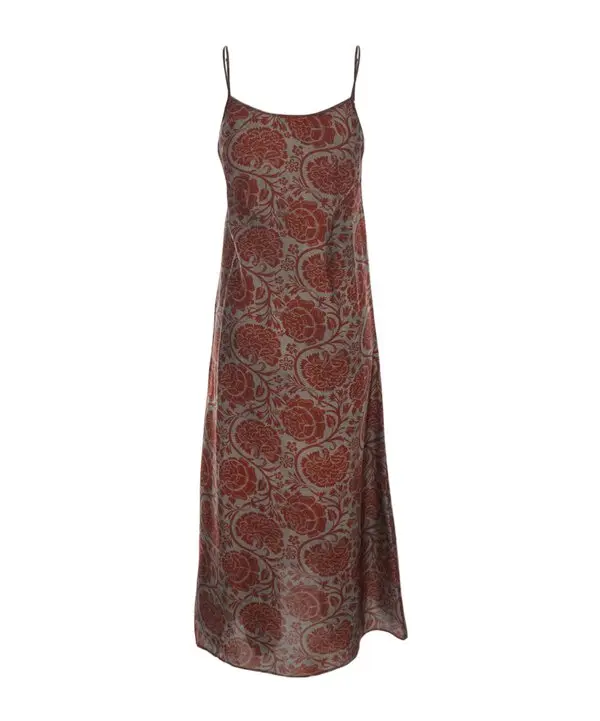 UMA WANG Sleeveless Printed Maxi Dress - Brown
