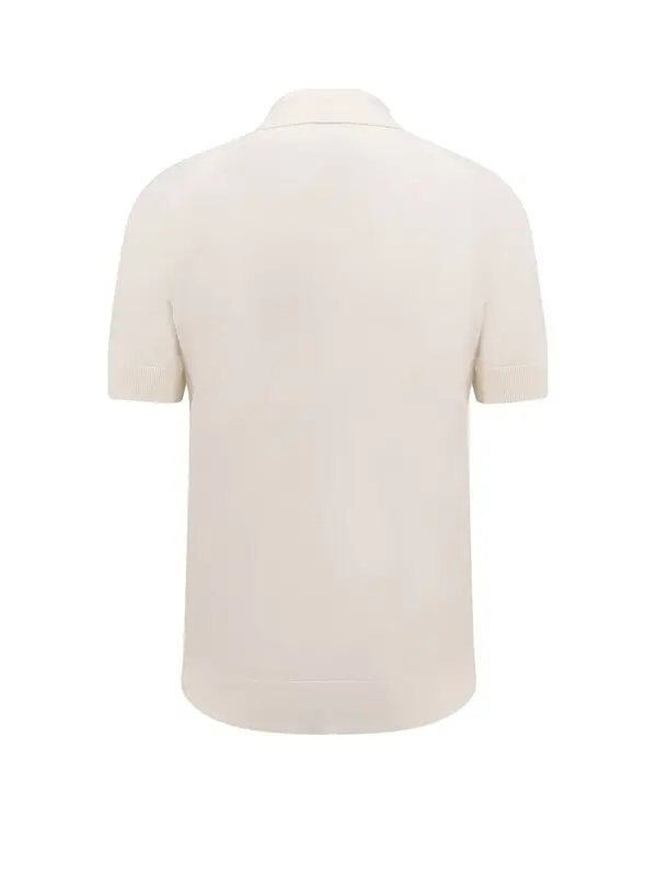 Max Mara Short-sleeved Lapel Collar Sweater - White
