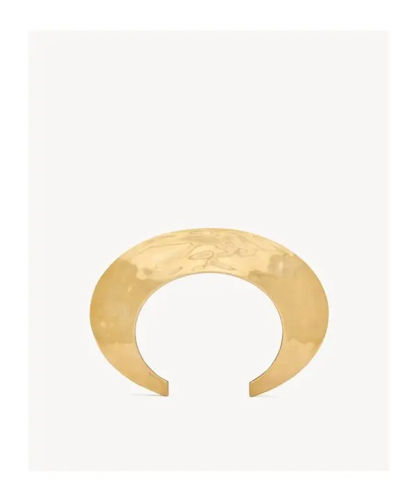 Saint Laurent Plateau Dome Cuff In Metal