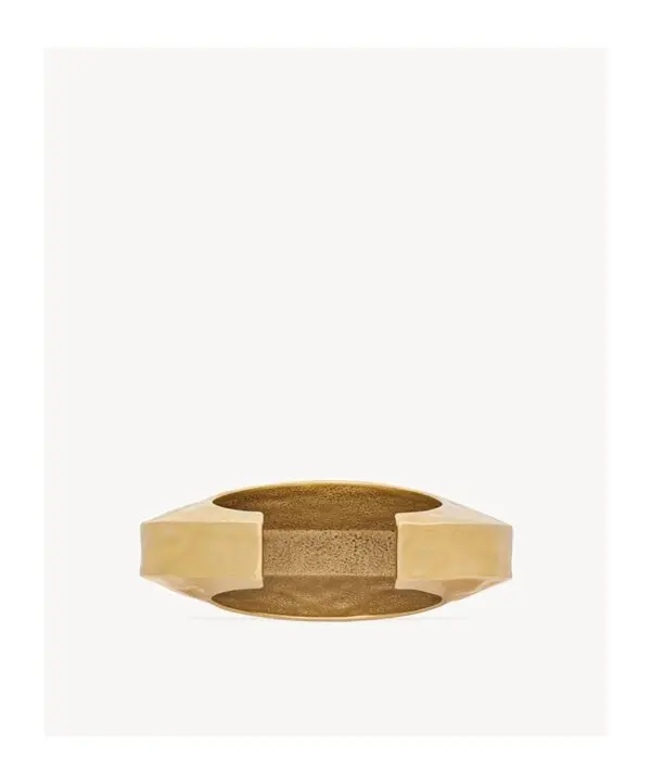 Saint Laurent Plateau Dome Cuff In Metal