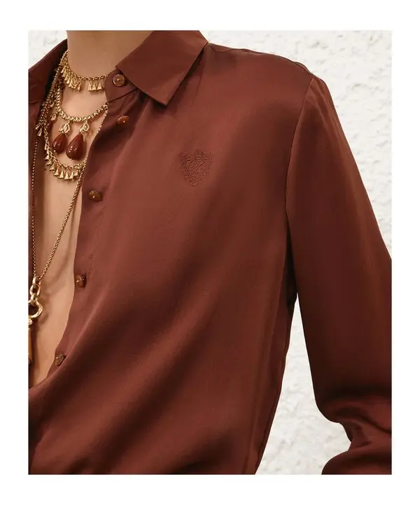 Zimmermann Hypnotic Satin Shirt - Tan