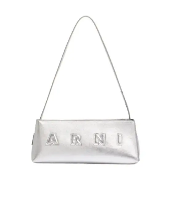 Marni Museo Baguette Shoulder Bag - Silver