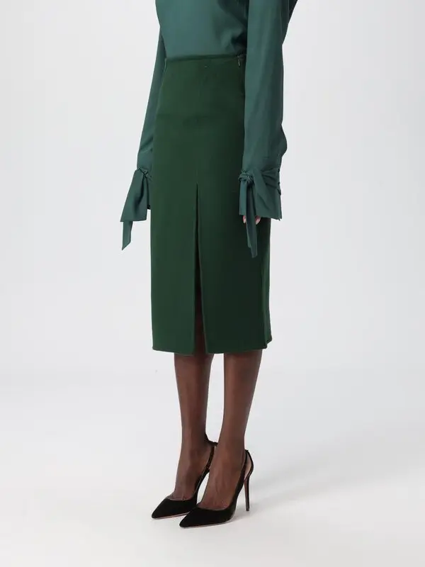 Ermanno Scervino High Waist Midi Skirt With Front Slit - Black