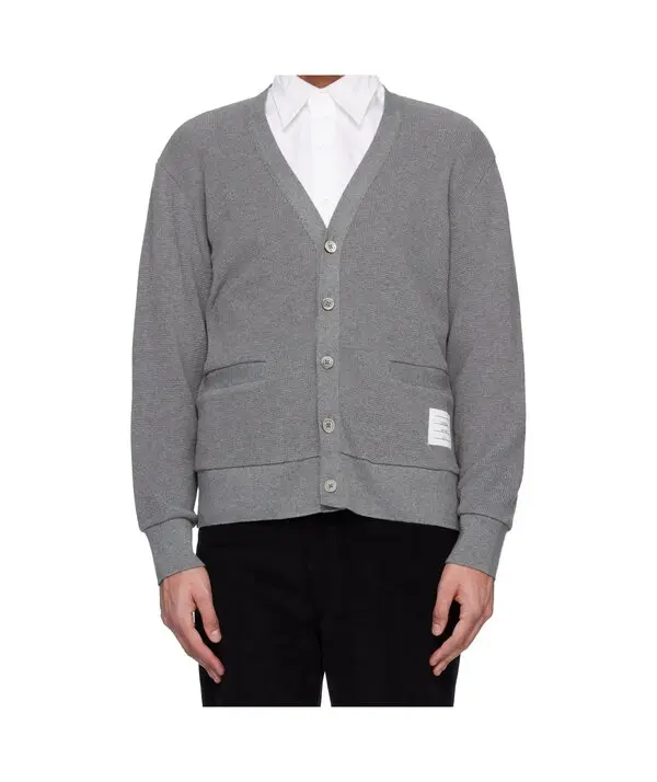 Thom Browne V-neck 4-bar Intarsia Cardigan