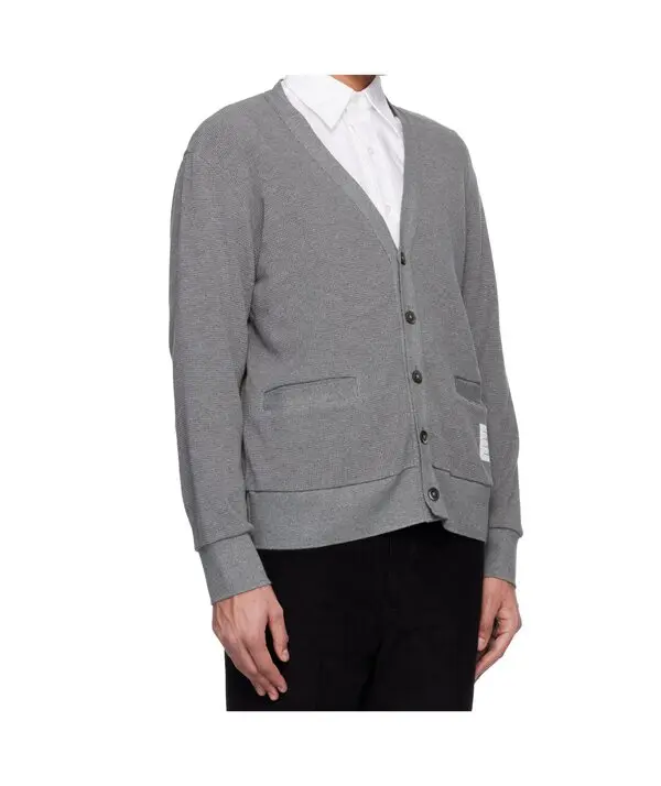 Thom Browne V-neck 4-bar Intarsia Cardigan