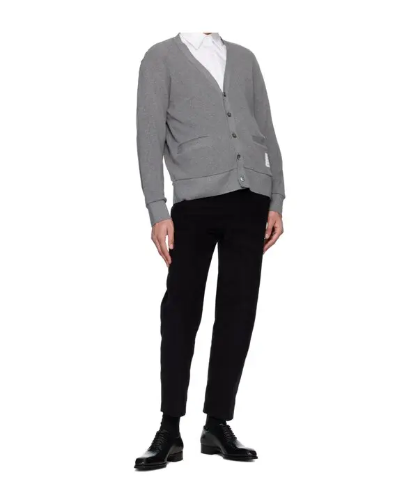 Thom Browne V-neck 4-bar Intarsia Cardigan