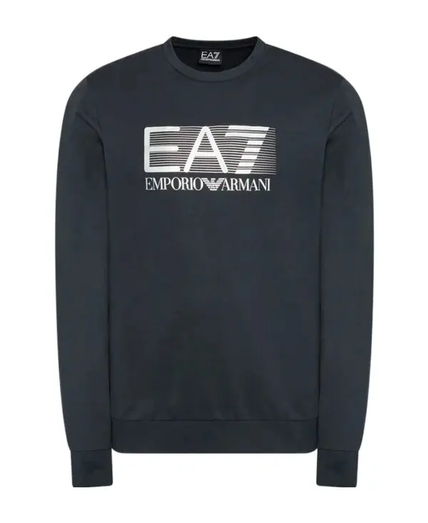 EA7 Round Neck Logo Sweatshirt - Black