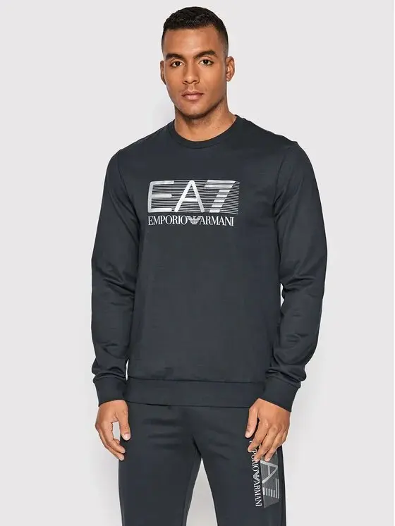 EA7 Round Neck Logo Sweatshirt - Black