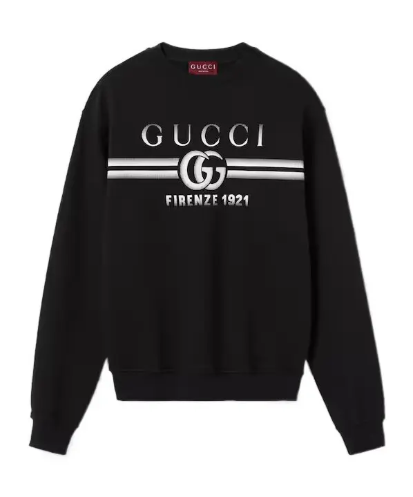 Gucci Cotton Jersey Printed Sweatshirt - Black