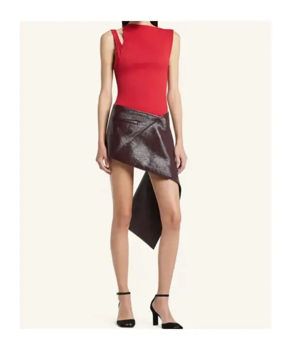 COURREGES Asymmetrical Ribbed Top