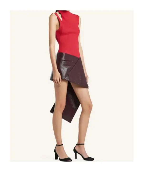 COURREGES Asymmetrical Ribbed Top