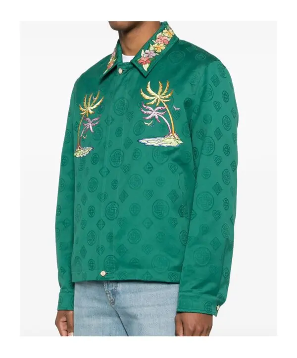 Casablanca Lapel Collar Long-sleeved Casual Jacket With Pattern Detail
