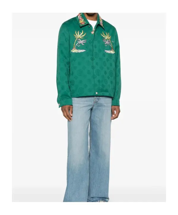 Casablanca Lapel Collar Long-sleeved Casual Jacket With Pattern Detail