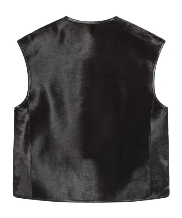 LOULOU STUDIO Ampas Vest In Pony-effect Leather - Black
