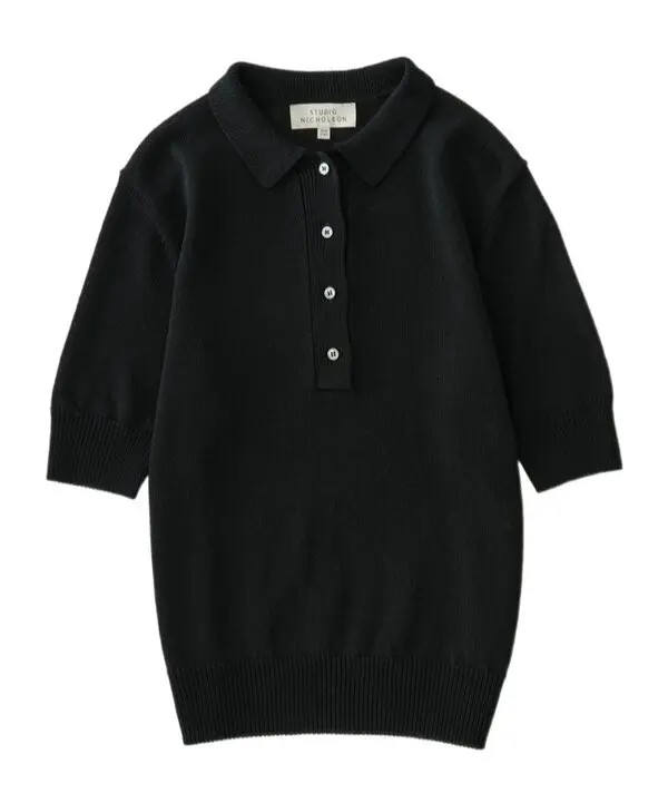 Studio Nicholson Short-sleeve Knit Top - Black