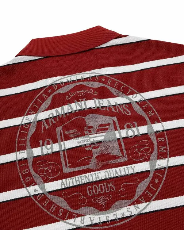 Emporio Armani Logo Striped Polo Shirt