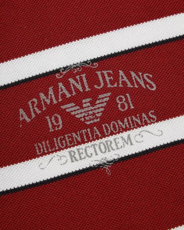 Emporio Armani Logo Striped Polo Shirt