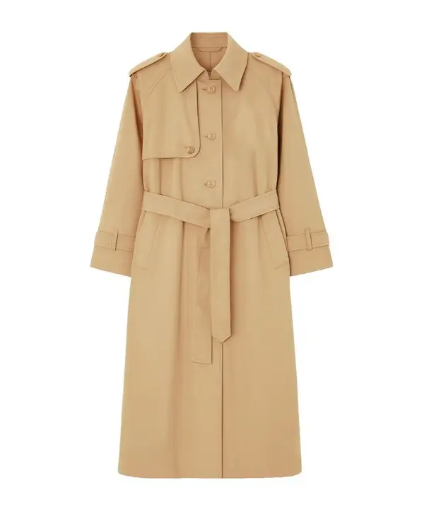 THE FRANKIE SHOP Belted Buttoned Coat - Nude