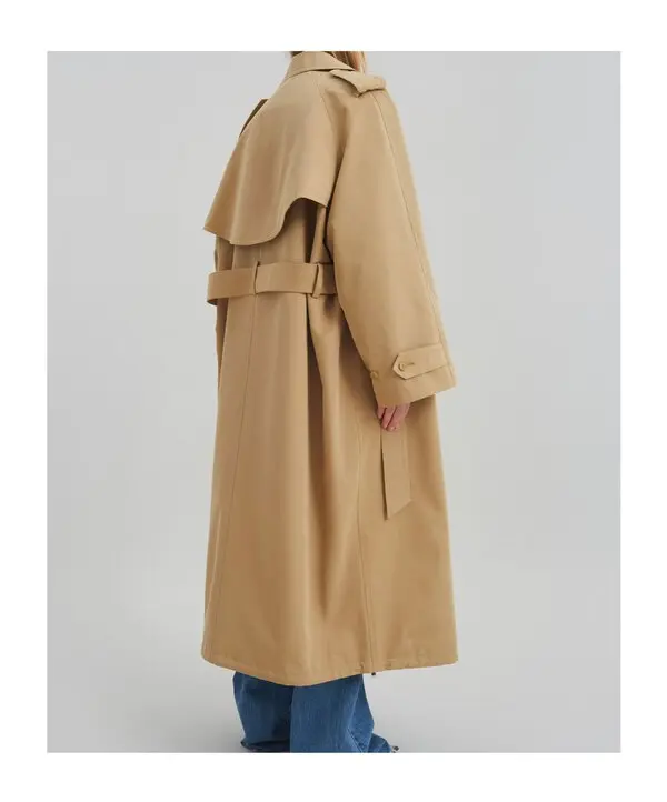 THE FRANKIE SHOP Belted Buttoned Coat - Nude