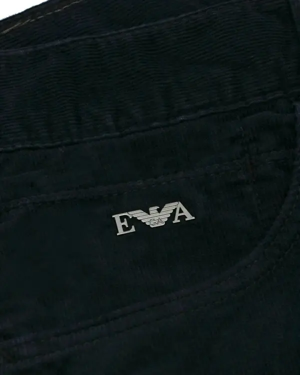 Emporio Armani Straight Leg Logo Jeans - Black