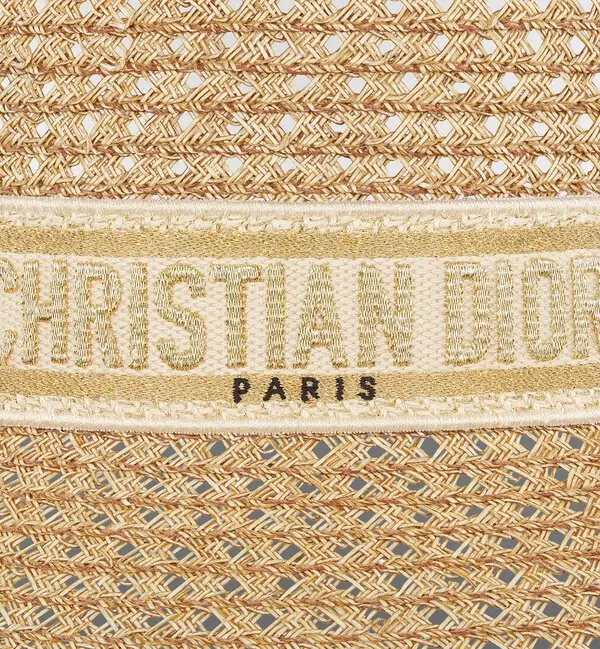 Dior Wide-brim Hat With Embroidered Logo Band