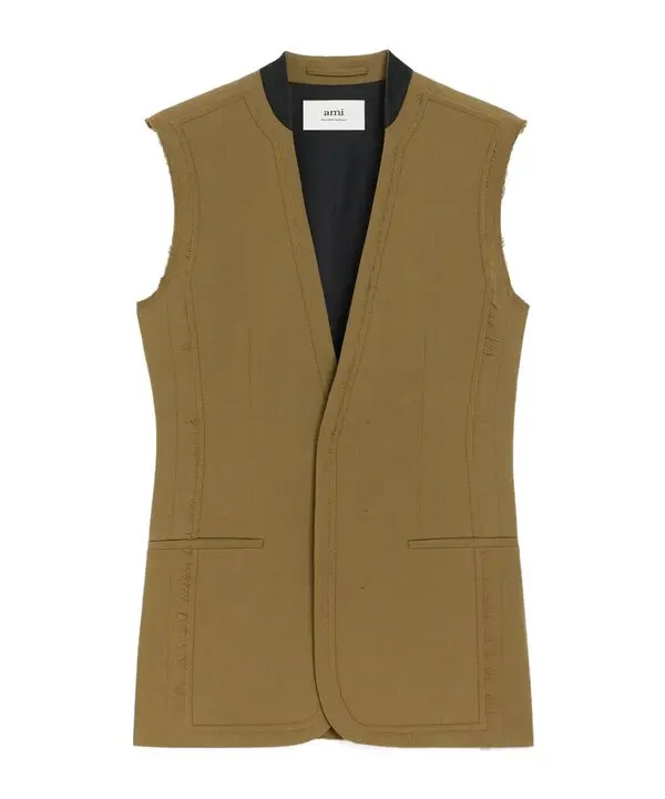 AMI Paris Wool Gilet - Green