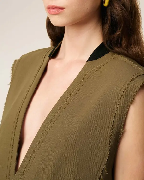 AMI Paris Wool Gilet - Green