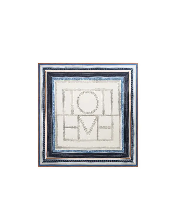 TOTEME Geometric-print Scarf - Ecru/navy