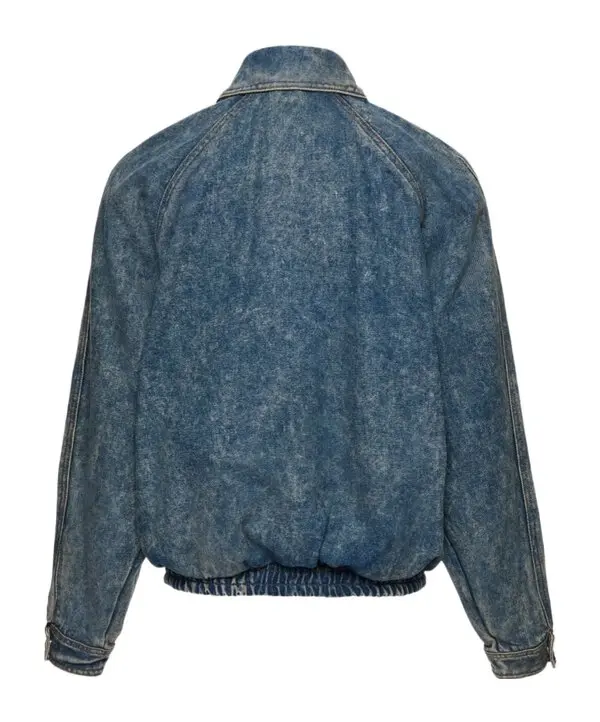 Magda Butrym Zip-up Denim Jacket In Vintage Wash - Blue