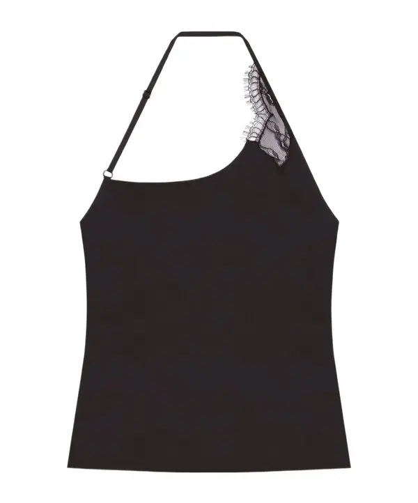 COURREGES Courrges Lace Asymmetrical Top - Black