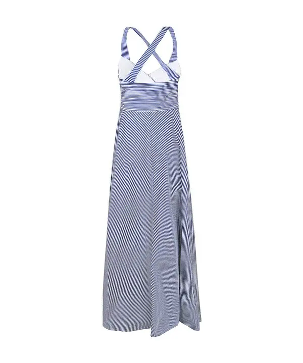 Ralph Lauren Sleeveless Pinstriped Maxi Dress