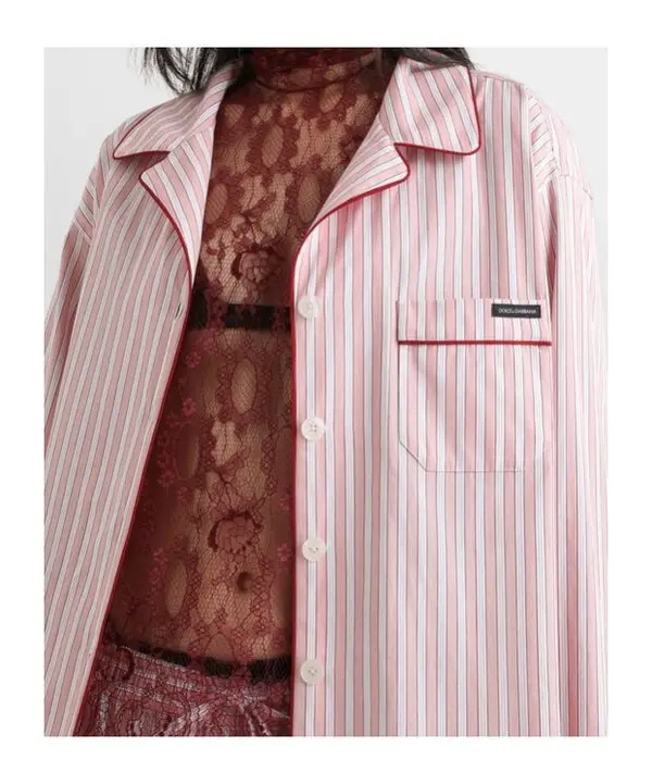 Dolce & Gabbana Striped Long-sleeve Shirt - Pink