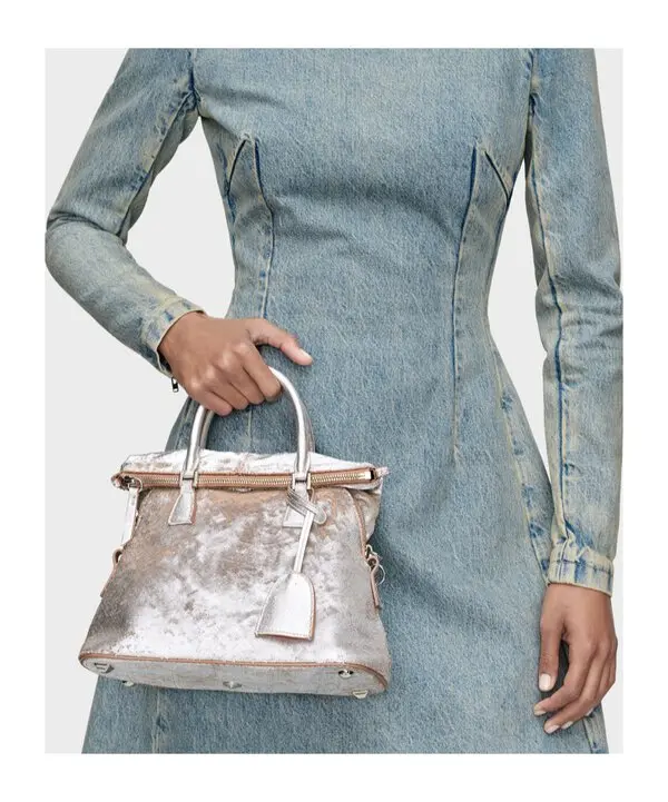 MAISON MARGIELA 5ac Mini Soft Shoulder Bag - Silver