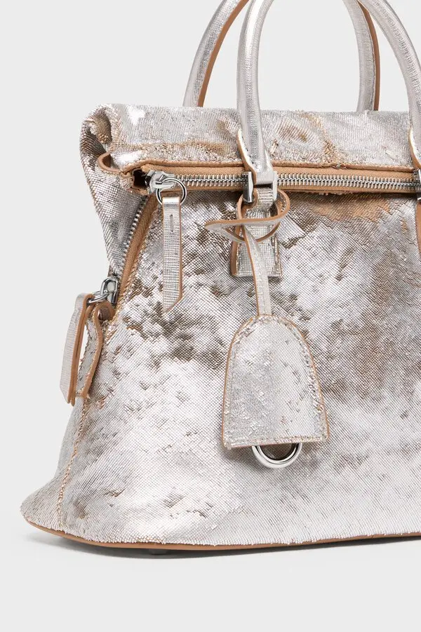 MAISON MARGIELA 5ac Mini Soft Shoulder Bag - Silver