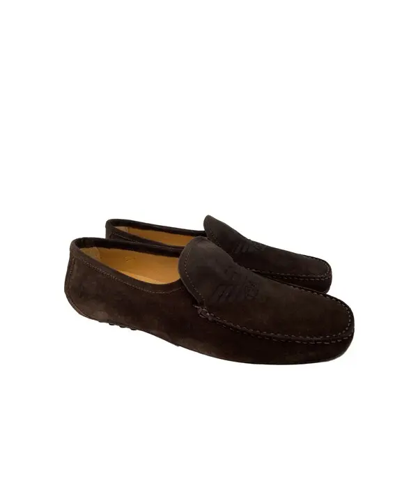 Emporio Armani Suede Loafers - Dark Brown