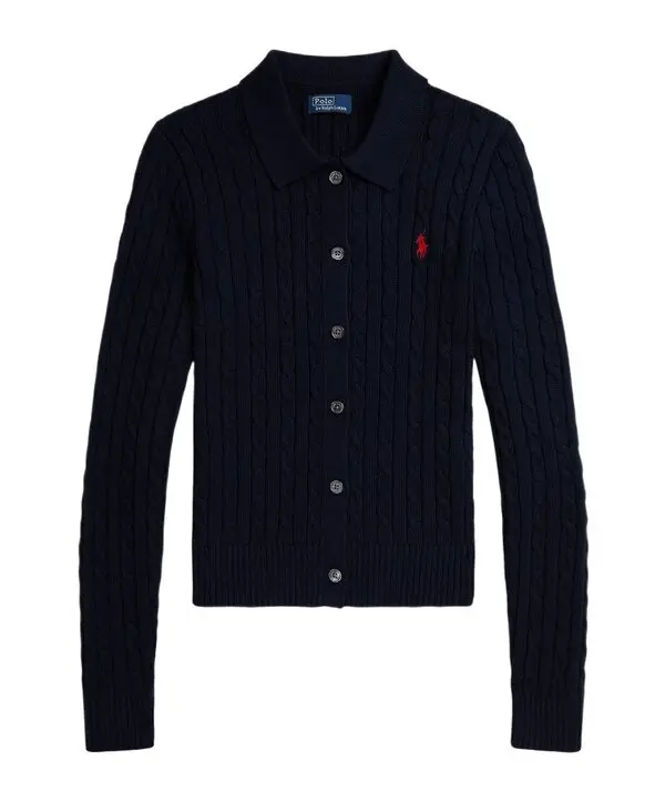 Ralph Lauren Cable Knit Logo Cardigan