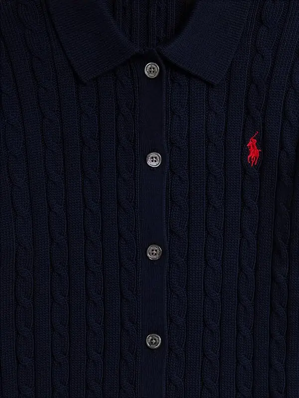 Ralph Lauren Cable Knit Logo Cardigan