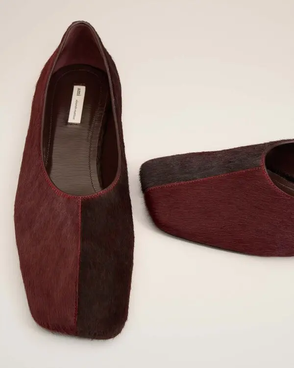 AMI Paris Two-tone Leather Ballet Flats